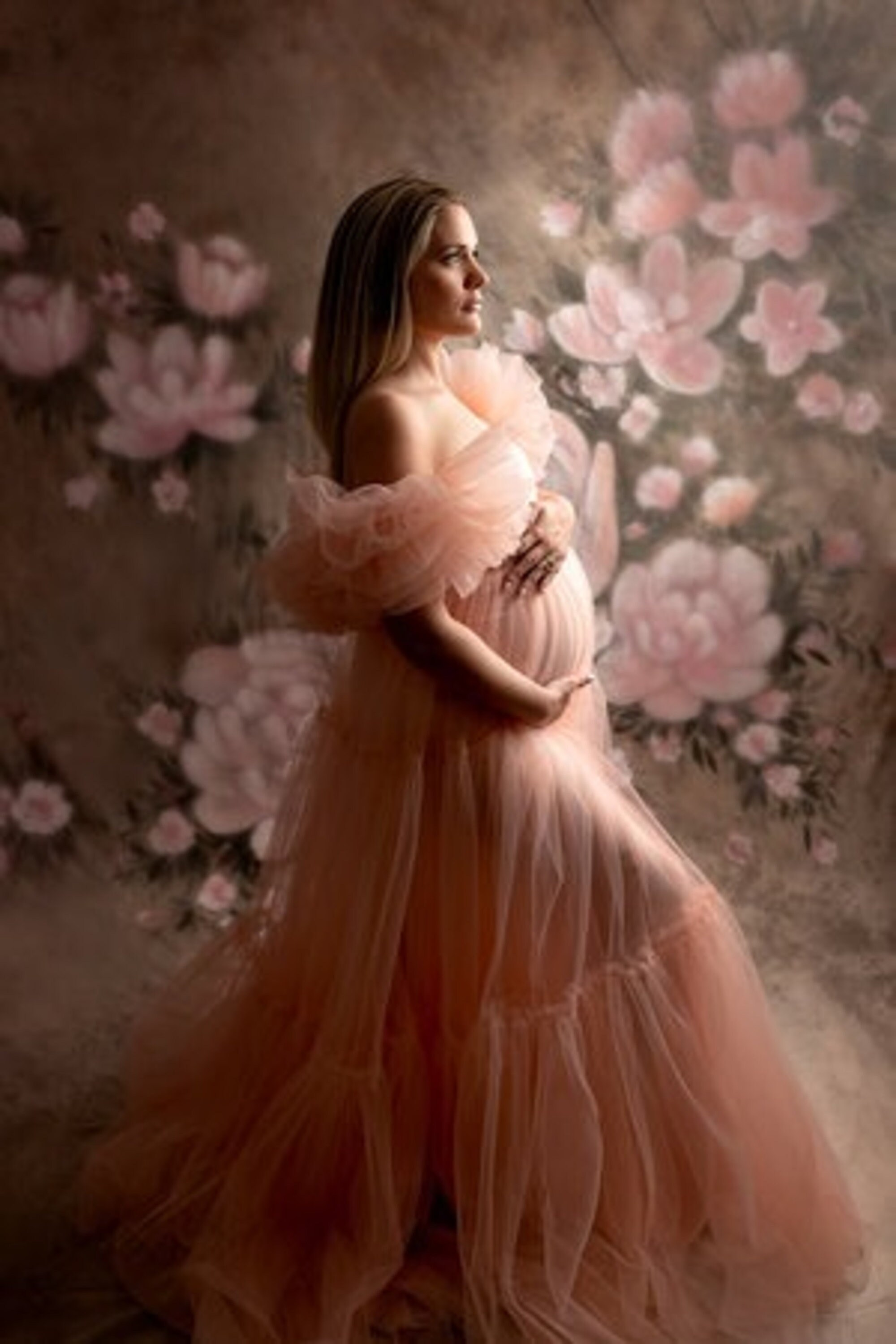 TULLE MATERNITY ROBE for Maternity Photo Shoot, Mother to Be Gown for ...