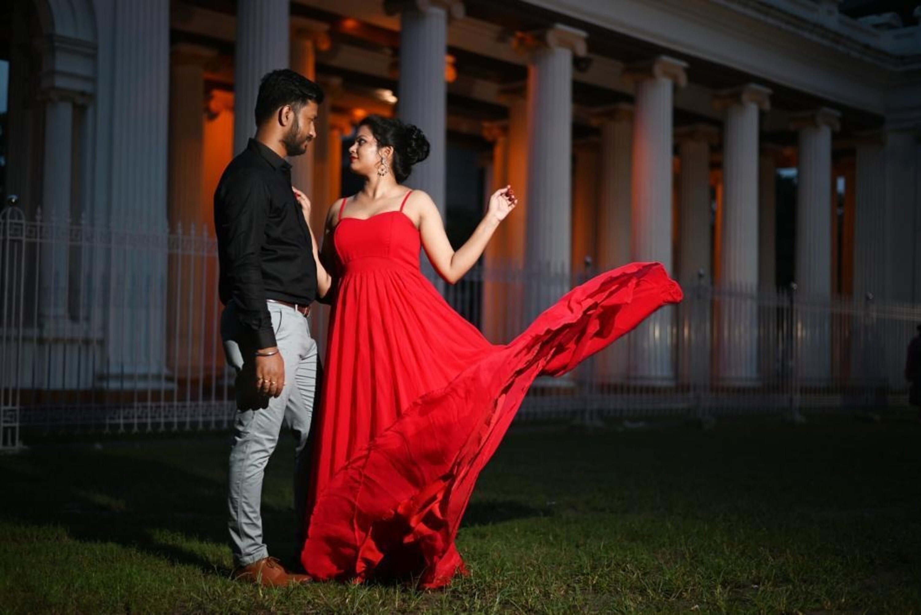 Wedding Reception Flared Gown Photoshoot Flowy Gown Flying Dress for ...