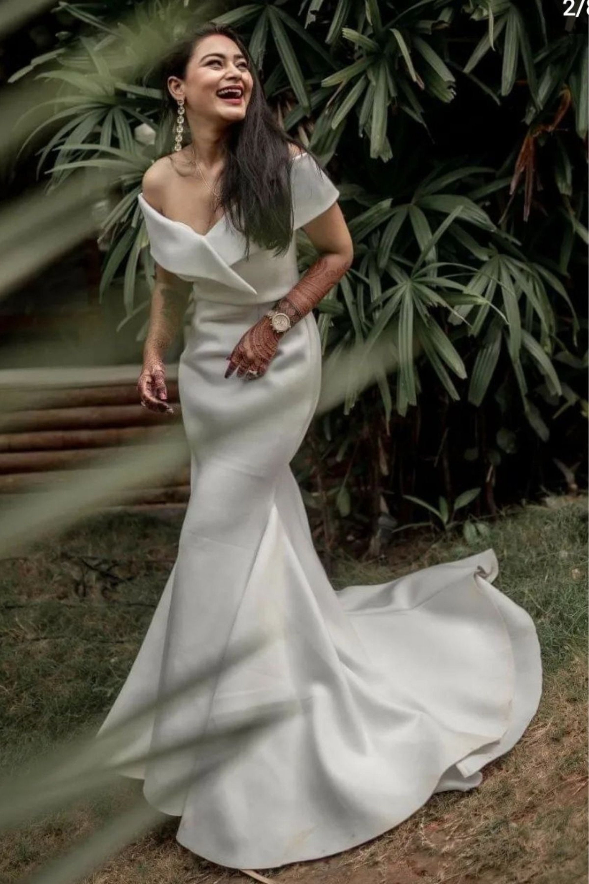 Mermaid Wedding Dress, Bohemian Mermaid Wedding Dress, Mermaid White ...