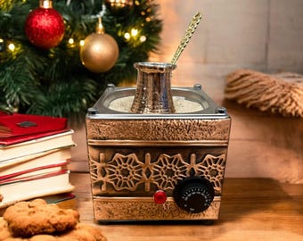 Large Traditional Turkish Copper Hot Sand Coffee Maker Machine Round ...