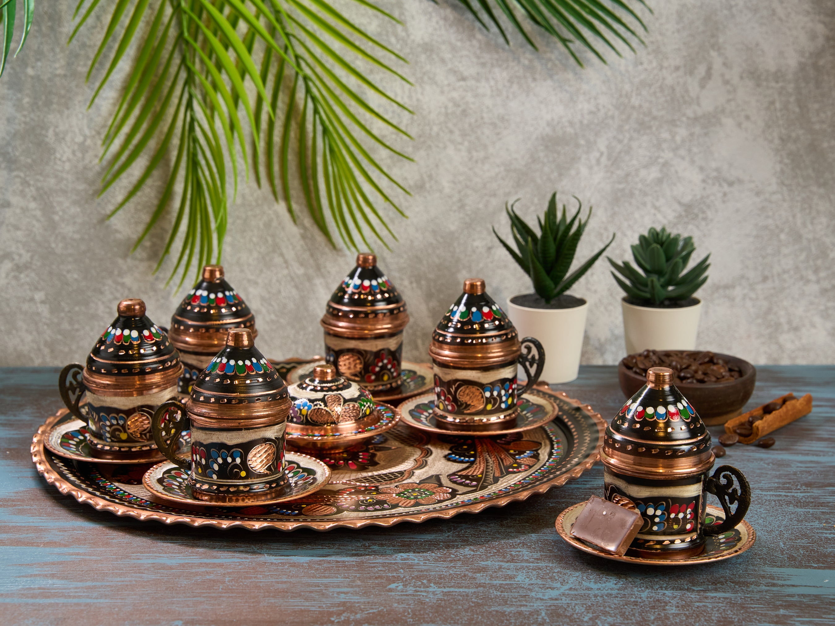 Turkish Coffee Set, Copper Coffee Cups, Copper Coffee Set, Copper ...