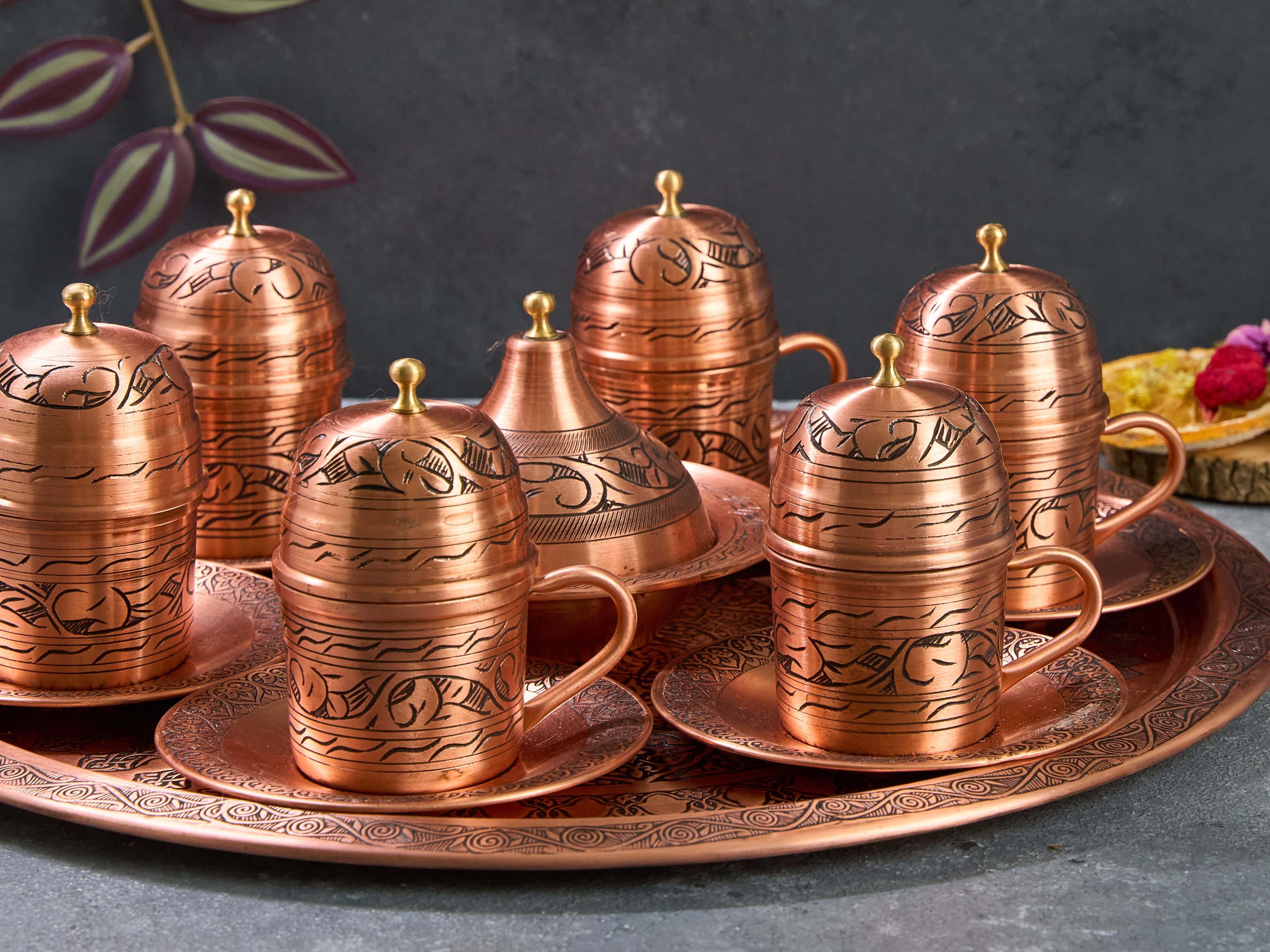 Turkish Coffee Set, Copper Coffee Cups, Copper Coffee Set, Copper ...