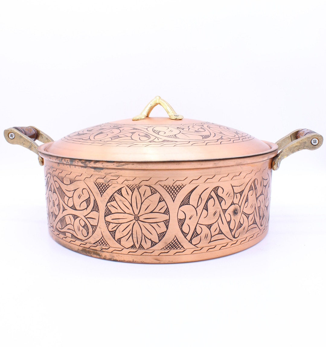 Copper Cooking Pot, Turkish Copper Casserole Pot Set, Handmade Copper ...