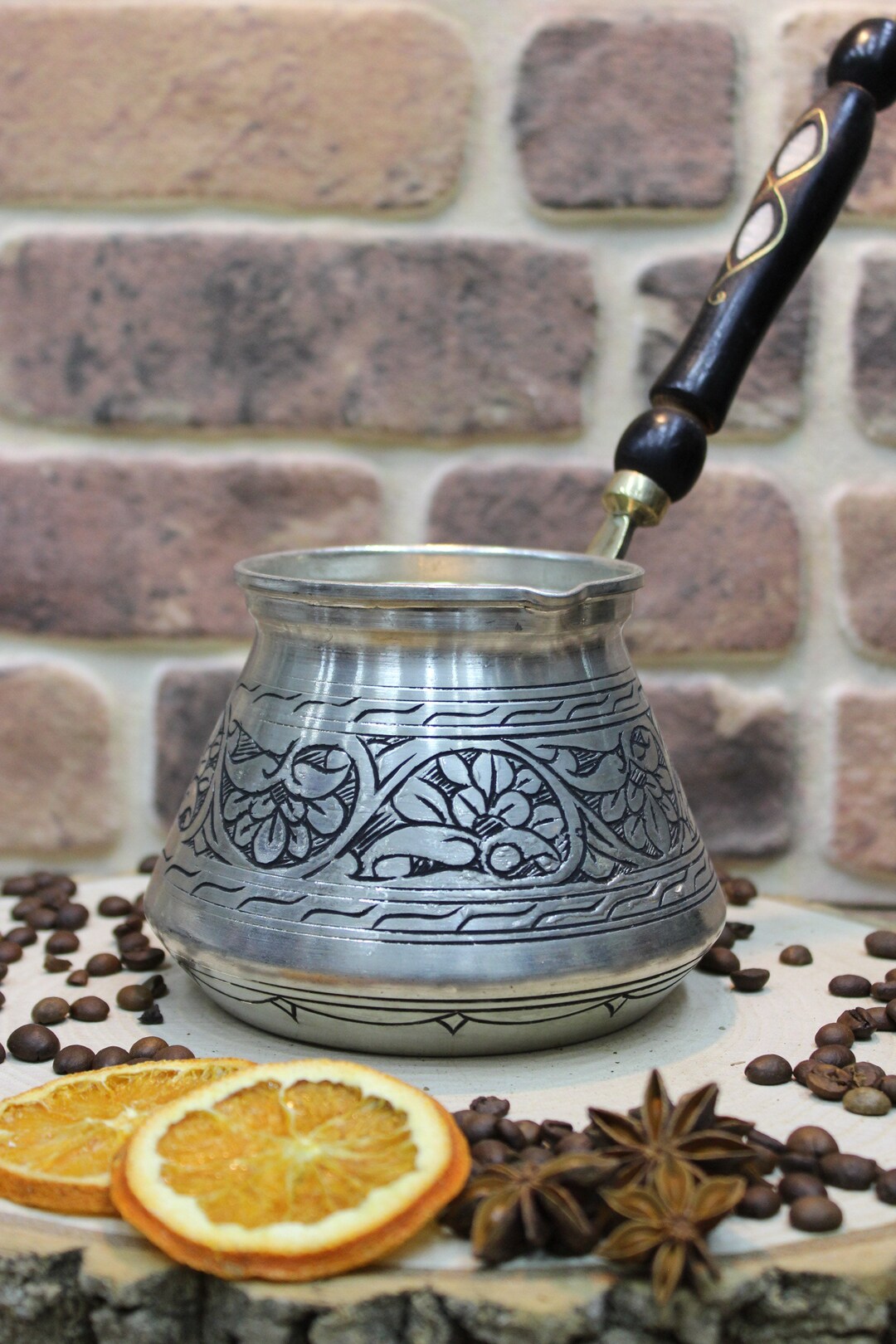 Large 17 Oz Copper Turkish Coffee Pot, Turkish Greek Coffee Pot Coffee ...