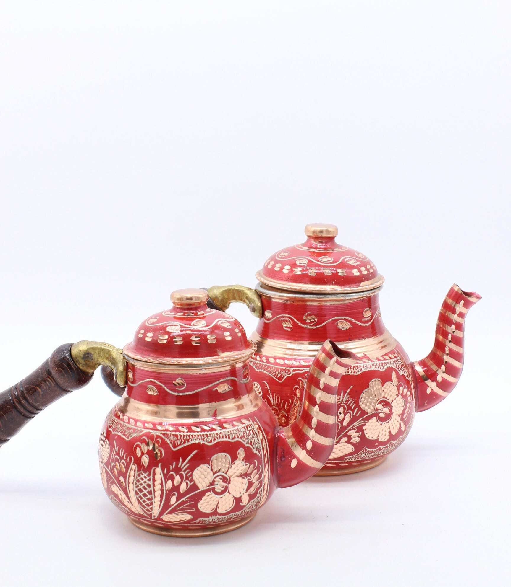 Small Handmade Copper Teapot, Teapot Warmer Samovar, Tea Maker, Turkish ...