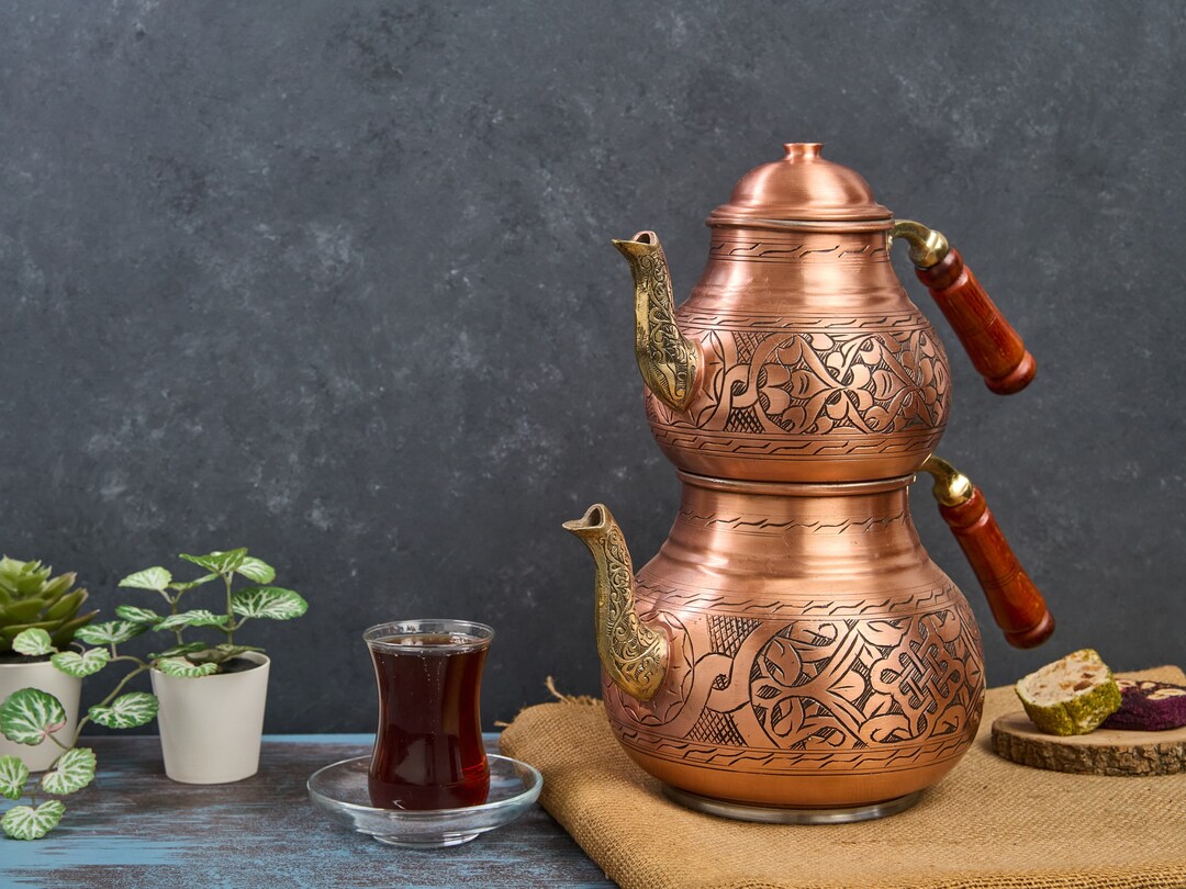 Induction Compatible Copper Teapot, Teapot Warmer Samovar, Tea Maker ...