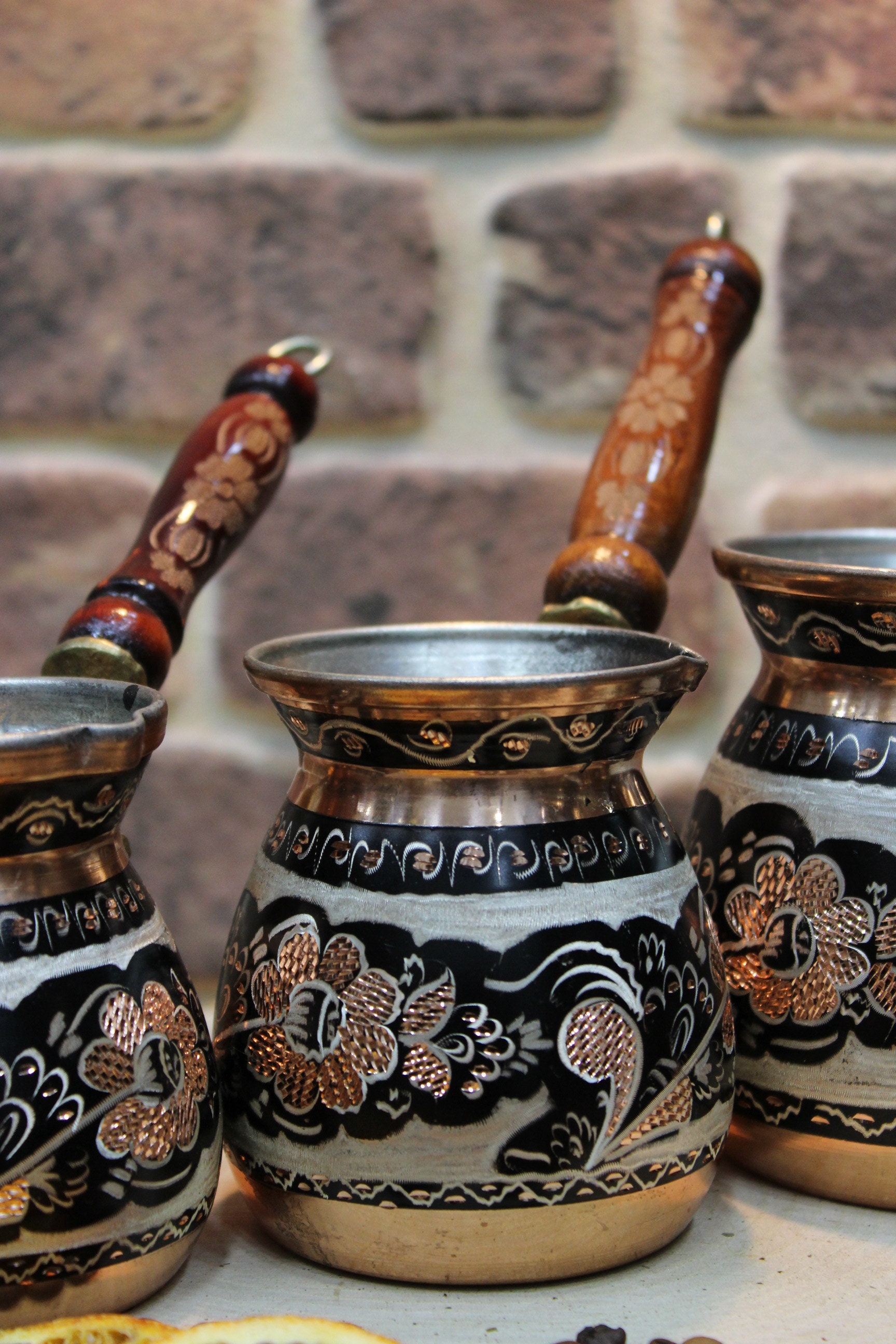 Copper Greek Ibrik Gralara Turkish Coffee Pot - Handmade Brewer Turkish ...