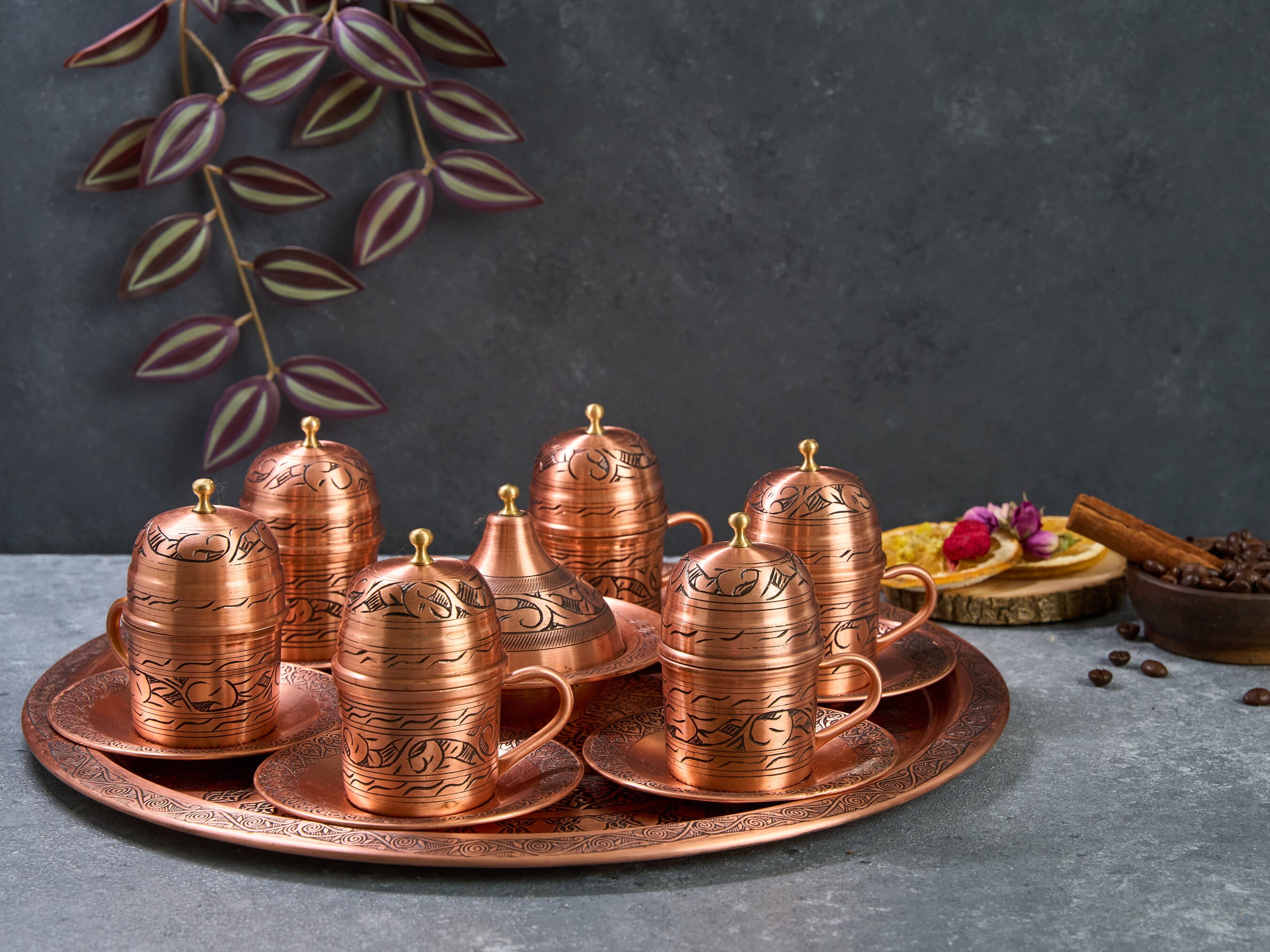 Turkish Coffee Set, Copper Coffee Cups, Copper Coffee Set, Copper ...