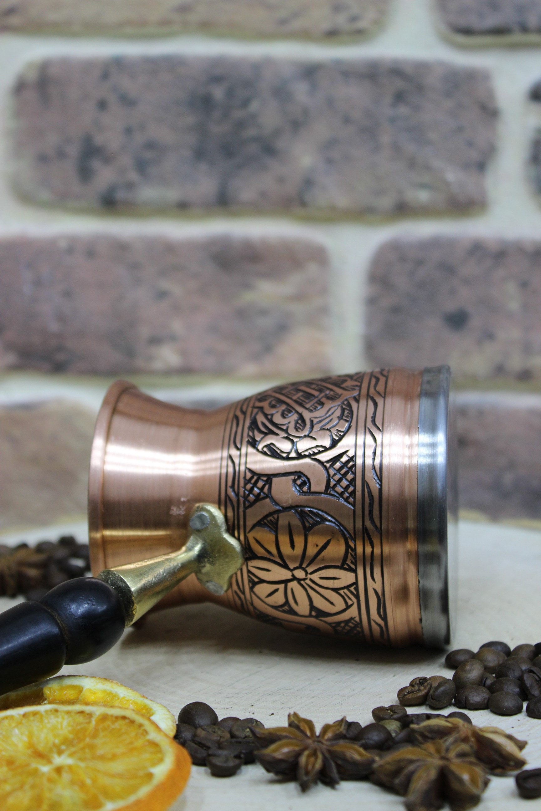Handmade Copper Coffee Pot Compatible With Induction Stove, Cezve Briki ...