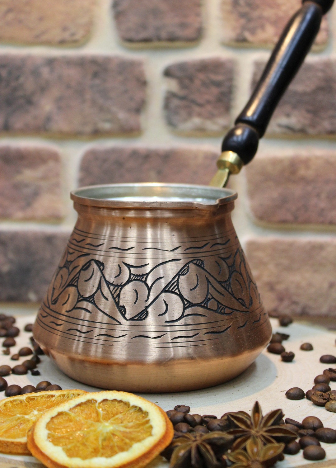 Large 17 Oz Copper Turkish Coffee Pot, Turkish Greek Coffee Pot Coffee ...