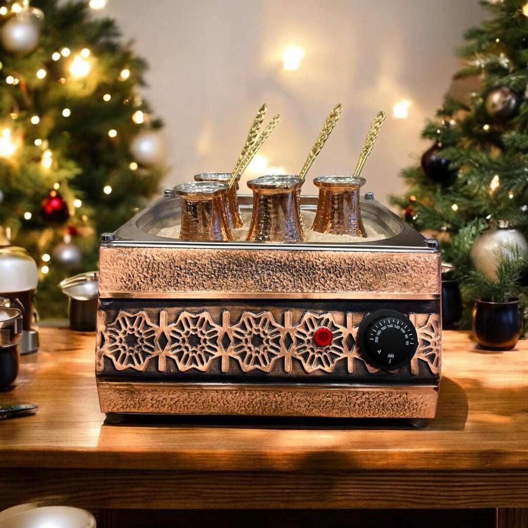 Traditional Copper Turkish Coffee Sand Maker With 5 Copper Pots - Etsy