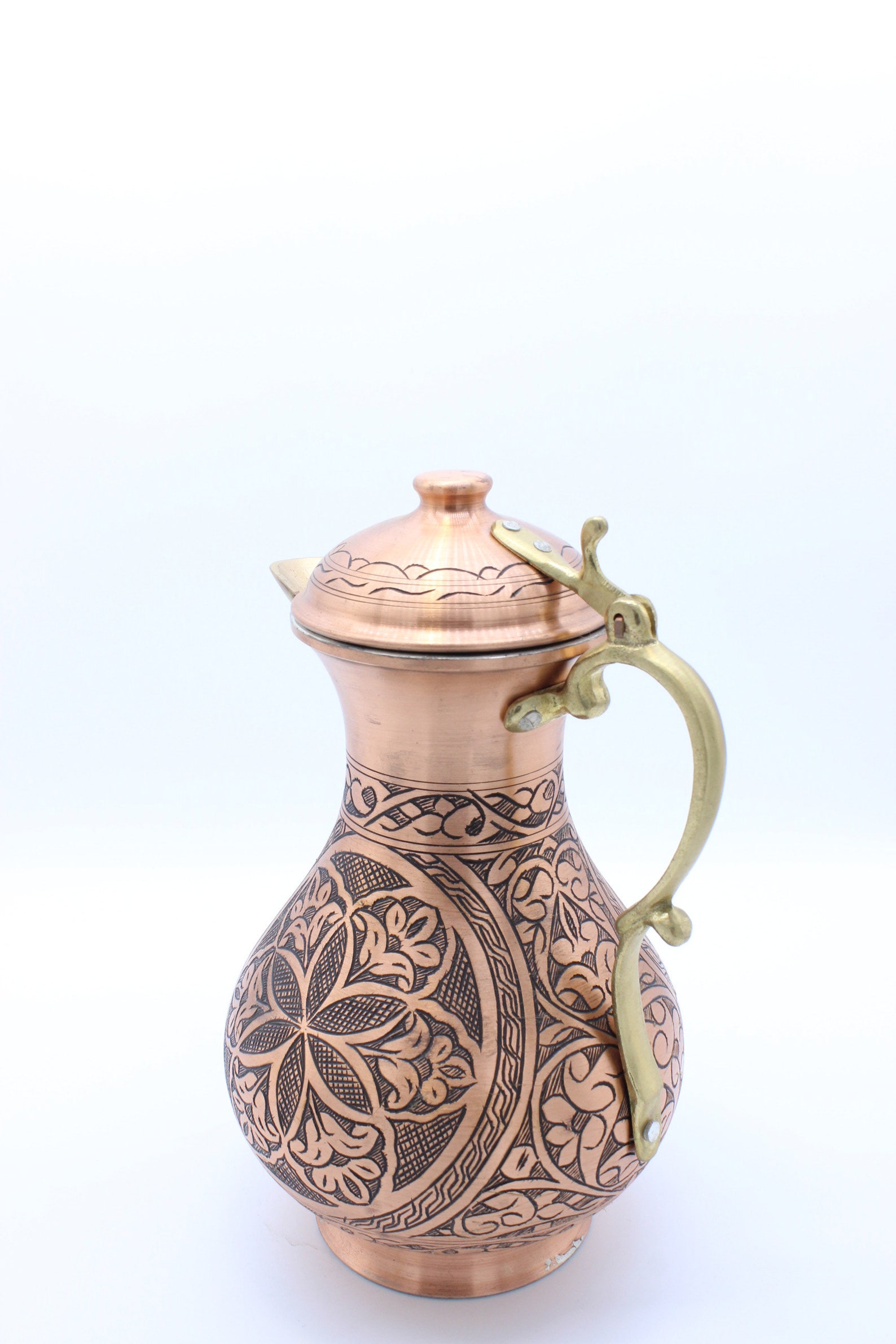 Copper Pitcher, Handmade Copper Carafe, Pure Hammered Copper Pitcher ...