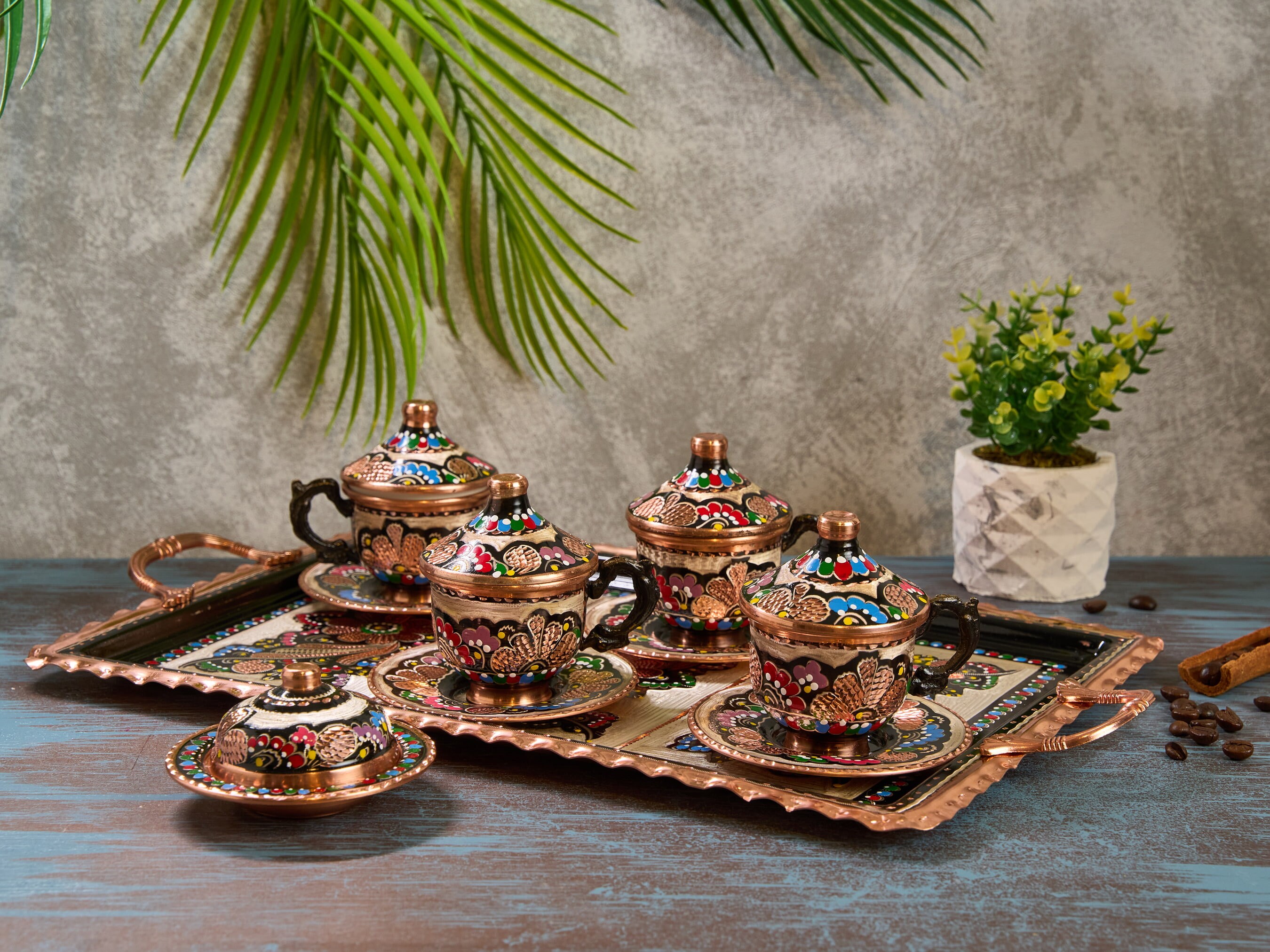 Turkish Coffee Set, Copper Coffee Cups, Copper Coffee Set, Copper ...