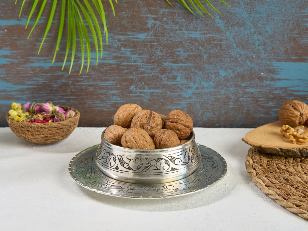 Copper Snack Bowl With Plate, Copper Breakfast Bowl, Copper Serving ...