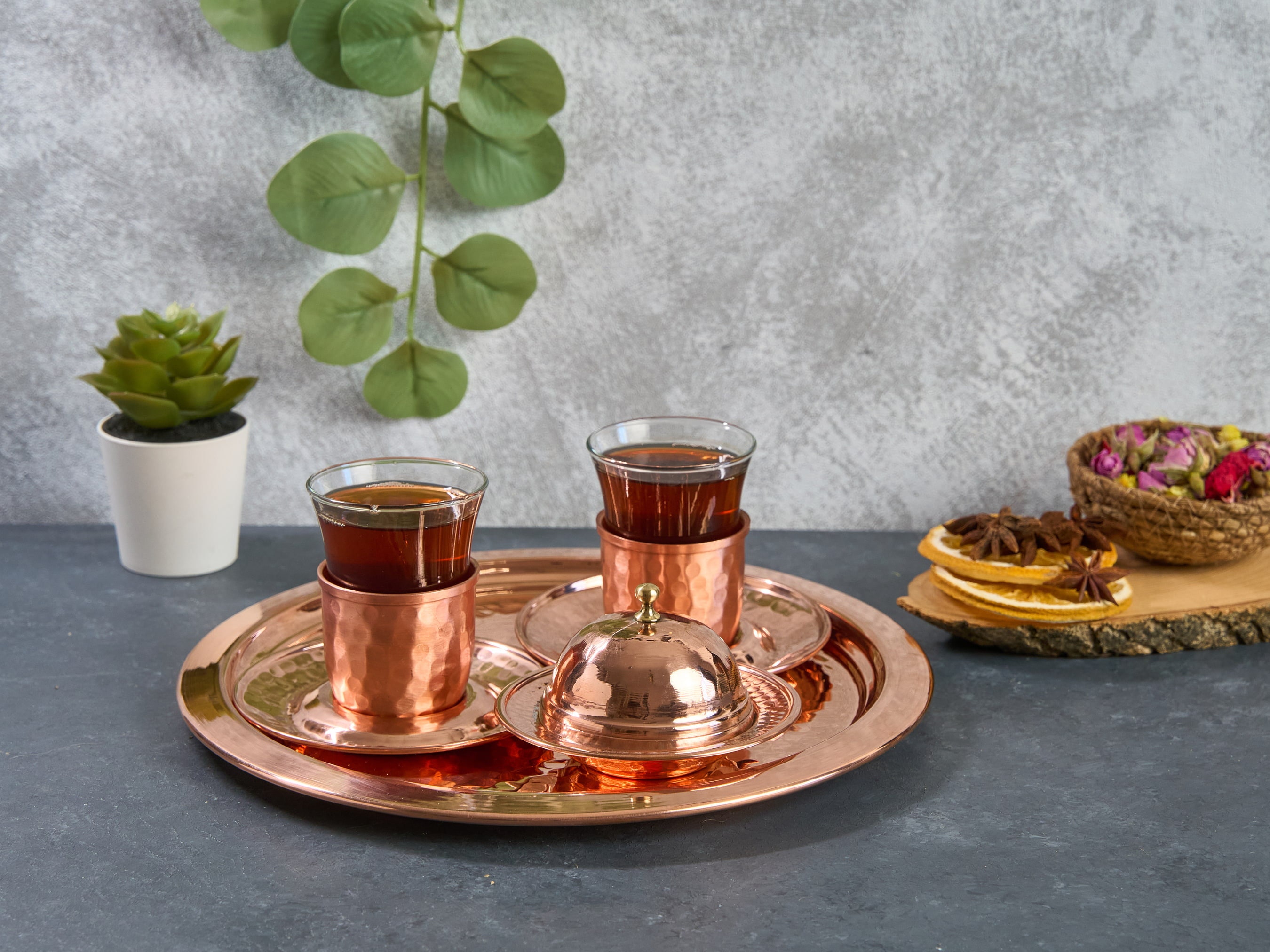 Turkish Tea Set, Copper Tea Cups, Copper Tea Set, Tea Glasses, Home ...