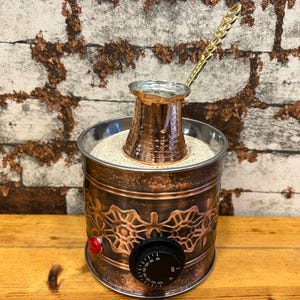 Copper Sand Turkish Coffee Maker Machine Round Shape for 110 and 220 ...
