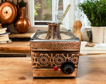 Large Traditional Turkish Copper Hot Sand Coffee Maker Machine Round ...