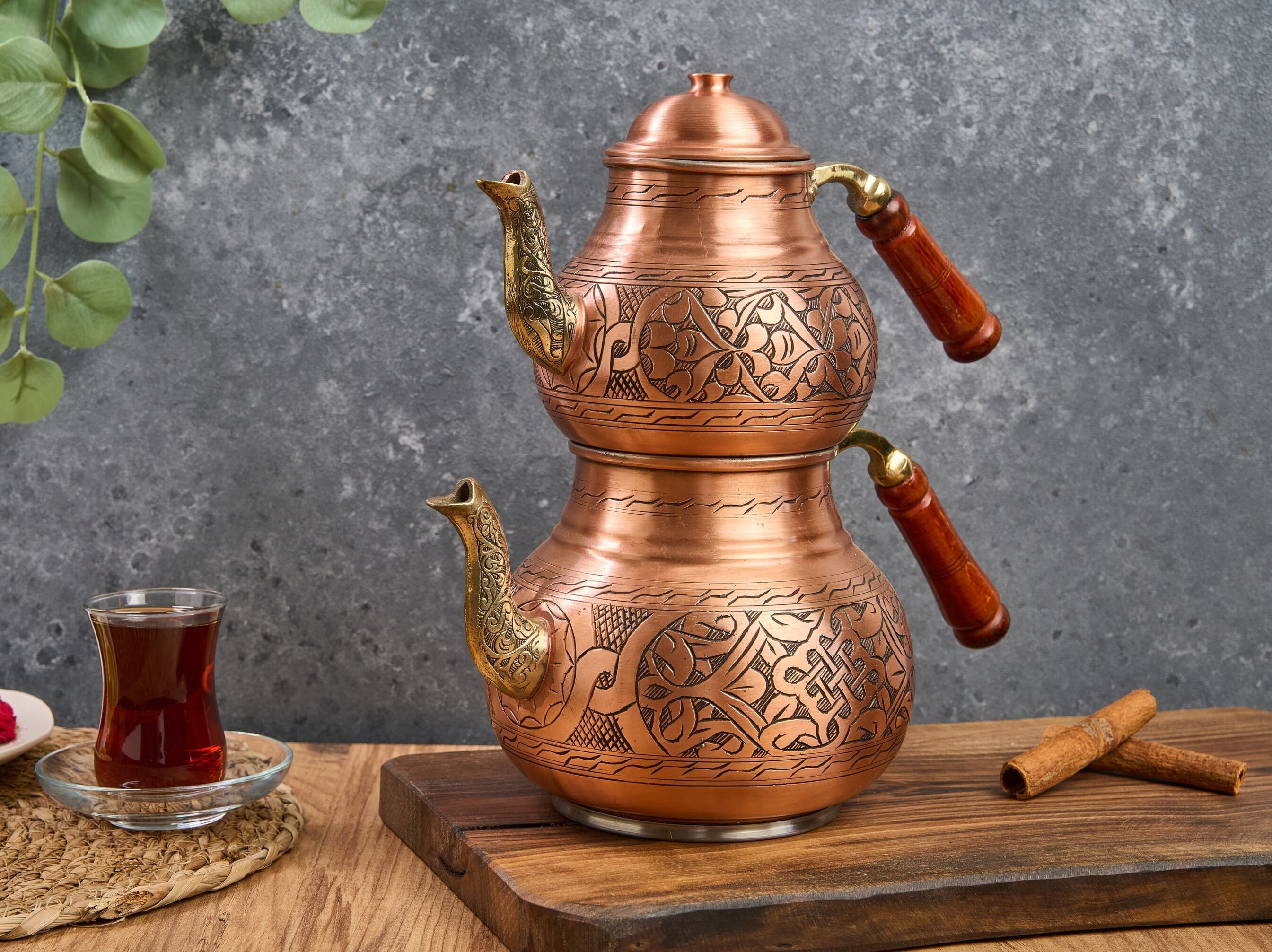 Induction Compatible Copper Teapot, Teapot Warmer Samovar, Tea Maker ...