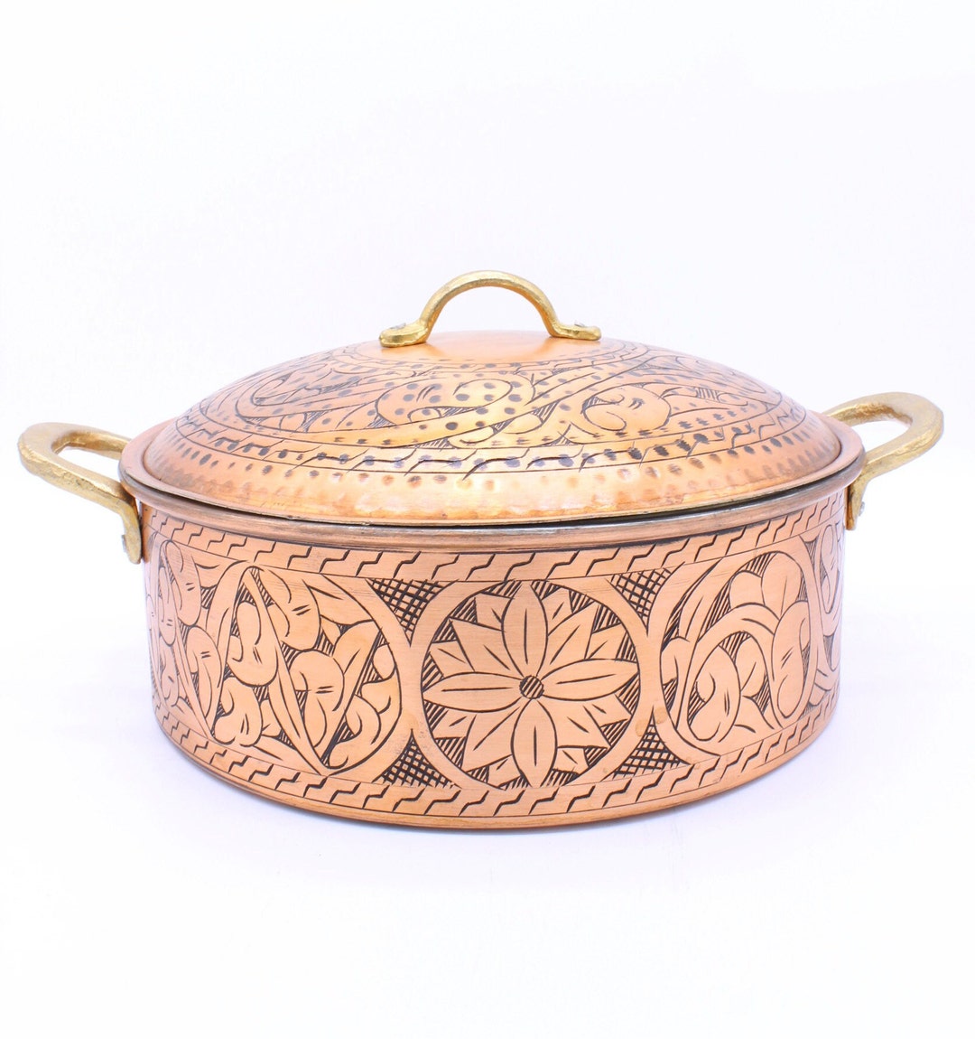 Copper Cooking Pot, Turkish Copper Casserole Pot Set, Handmade Copper ...