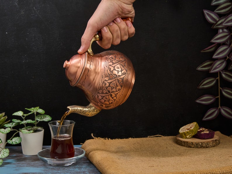 Induction Compatible Copper Teapot, Teapot Warmer Samovar, Tea Maker ...