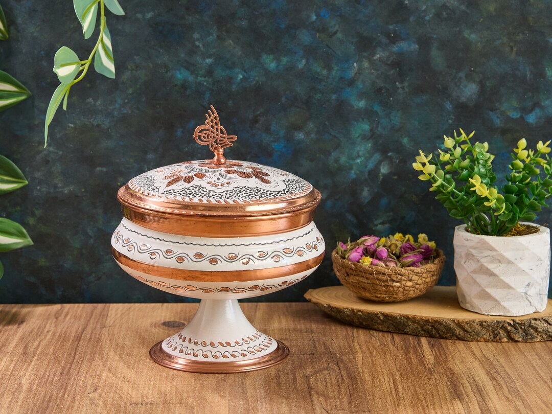 Copper Candy Bowl With Lid, Copper Candy Bowl, Copper Sugar Bowl ...