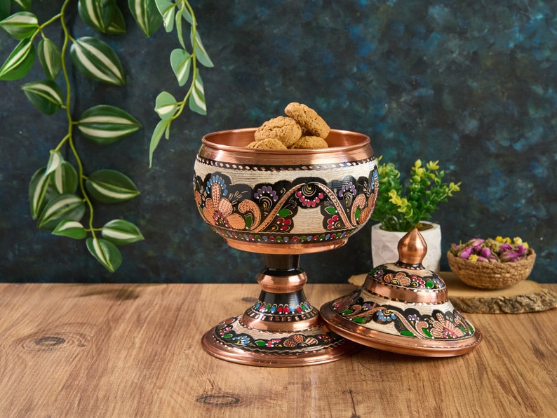 Copper Bowl With Lid, Copper Candy Bowl, Copper Sugar Bowl, Traditional ...