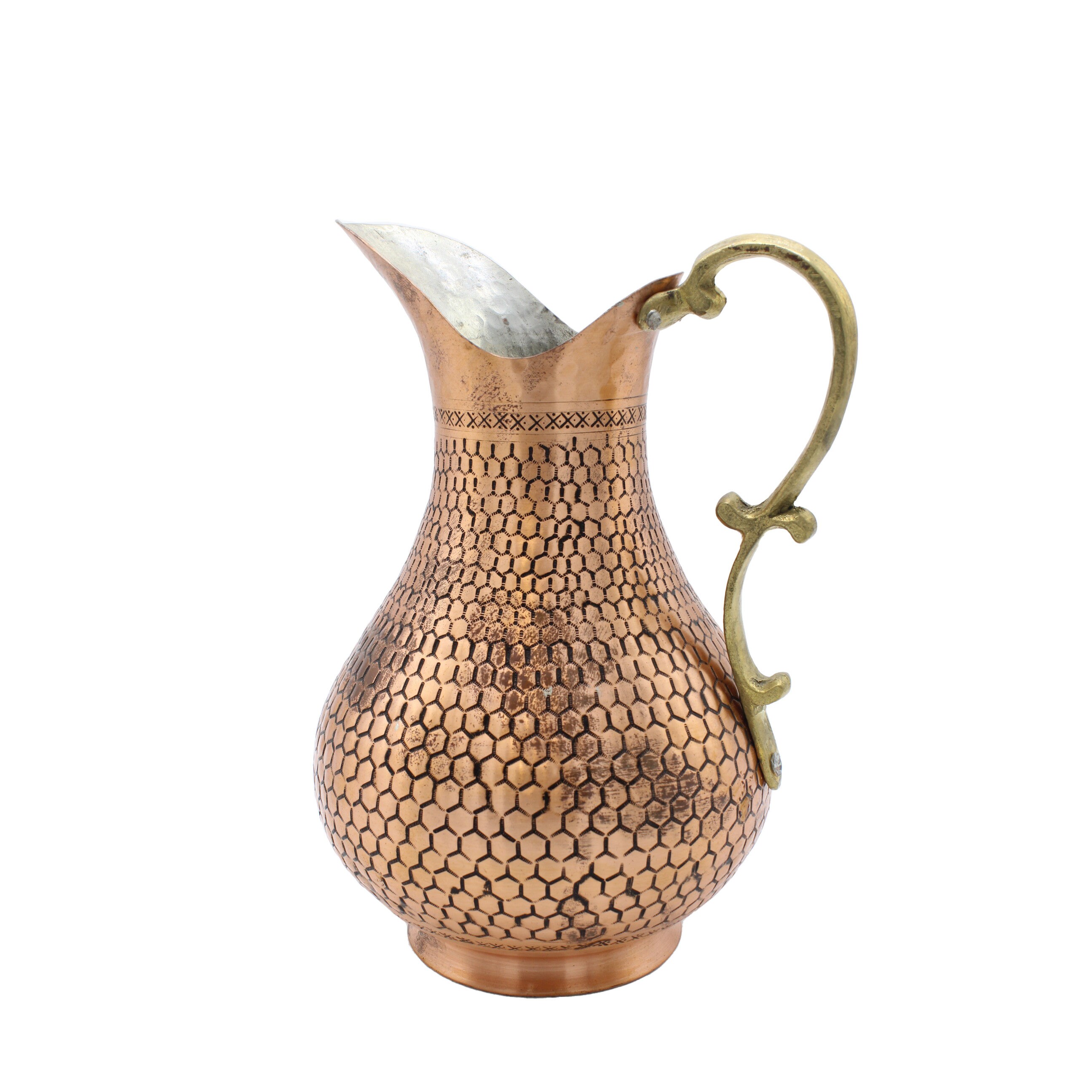 Handmade Copper Carafe, Copper Pitcher, Pure Hammered Copper Pitcher ...