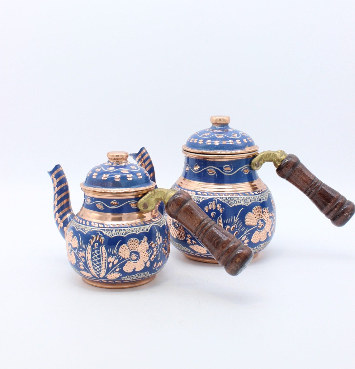 Small Handmade Copper Teapot, Teapot Warmer Samovar, Tea Maker, Turkish ...