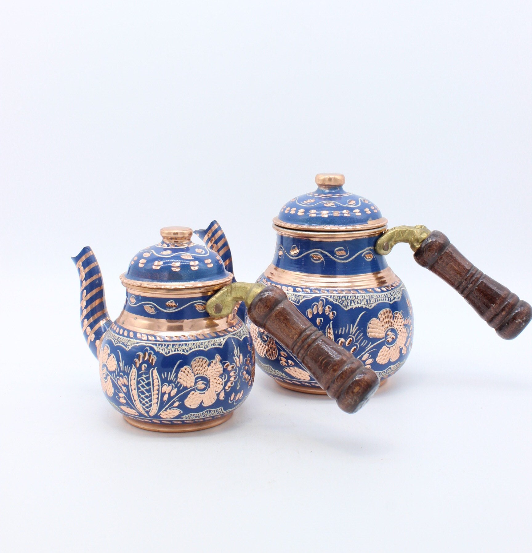 Small Handmade Copper Teapot, Teapot Warmer Samovar, Tea Maker, Turkish ...