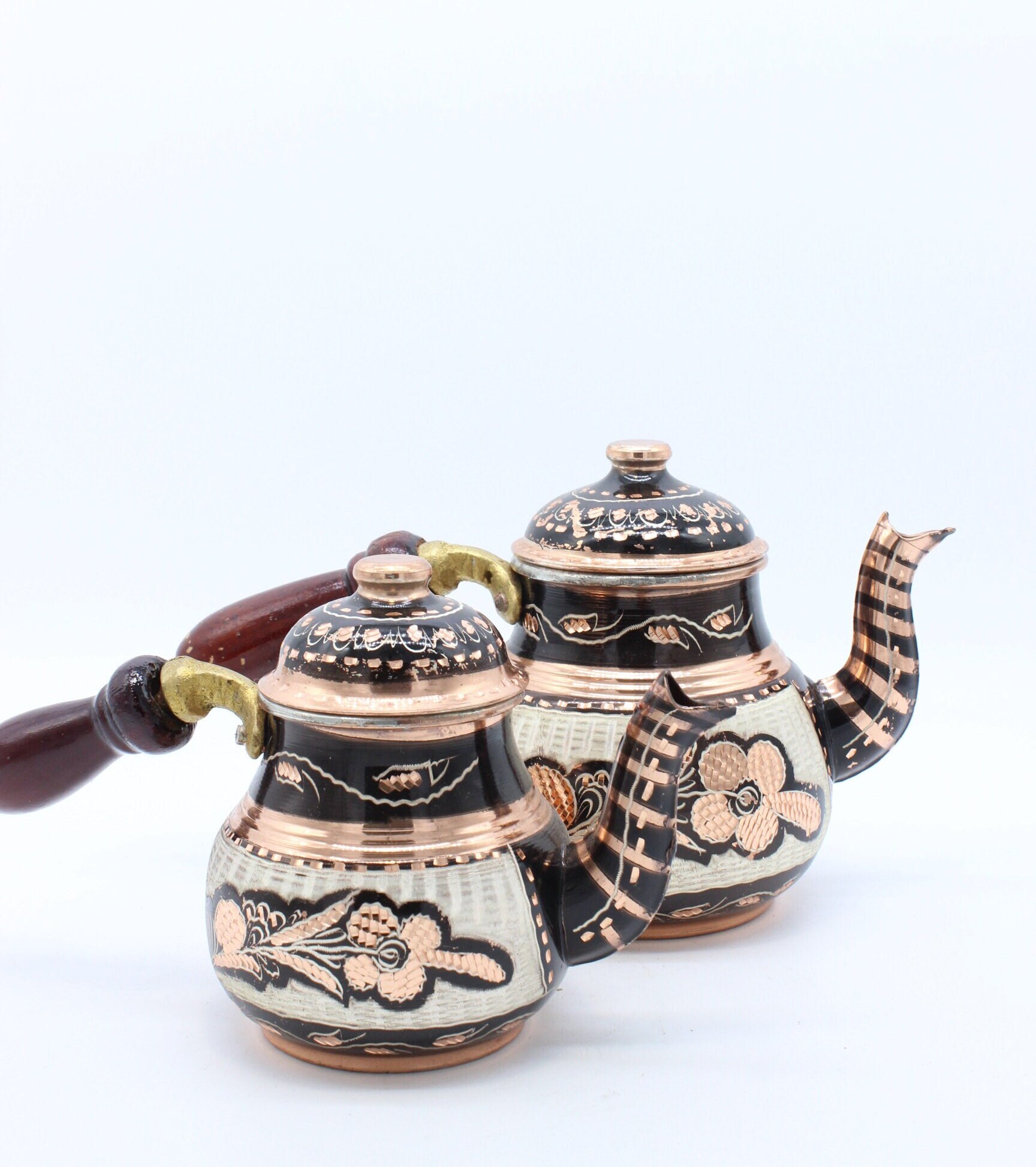Small Handmade Copper Teapot, Teapot Warmer Samovar, Tea Maker, Turkish ...