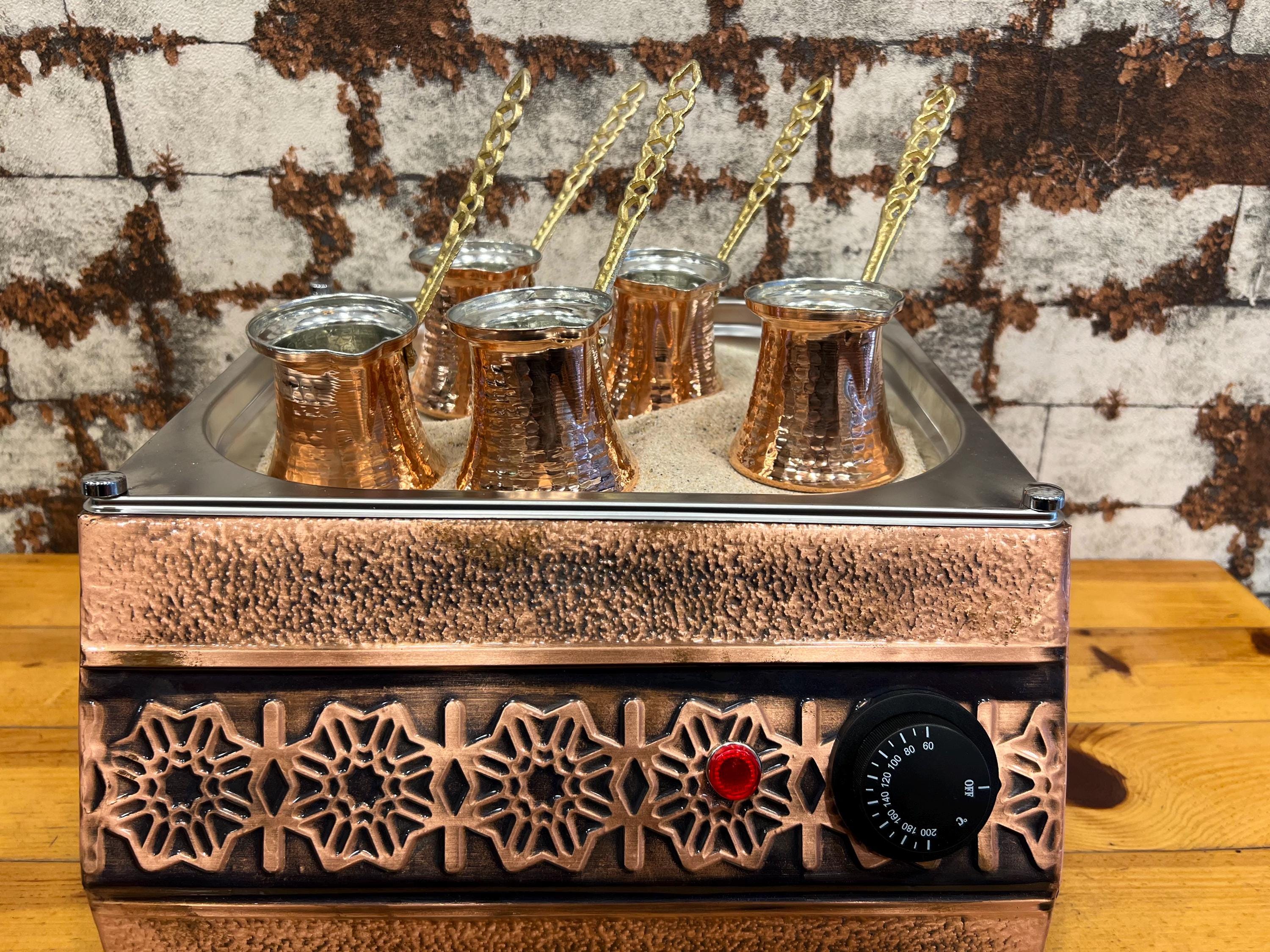 Traditional Copper Turkish Coffee Sand Maker With 5 Copper Pots - Etsy