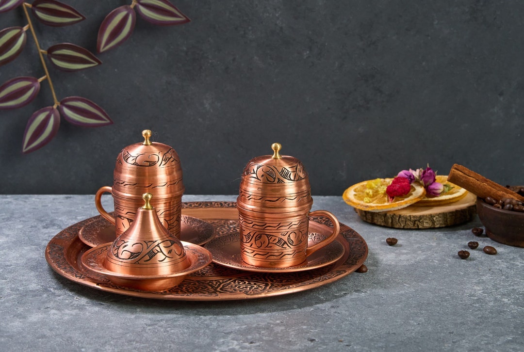 Turkish Coffee Set, Copper Coffee Cups, Copper Coffee Set, Copper ...