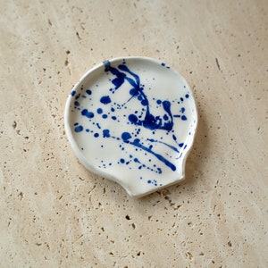 Handmade Artistic Art Painting Spoon Holder, Modern Ceramic Spoon Rest ...