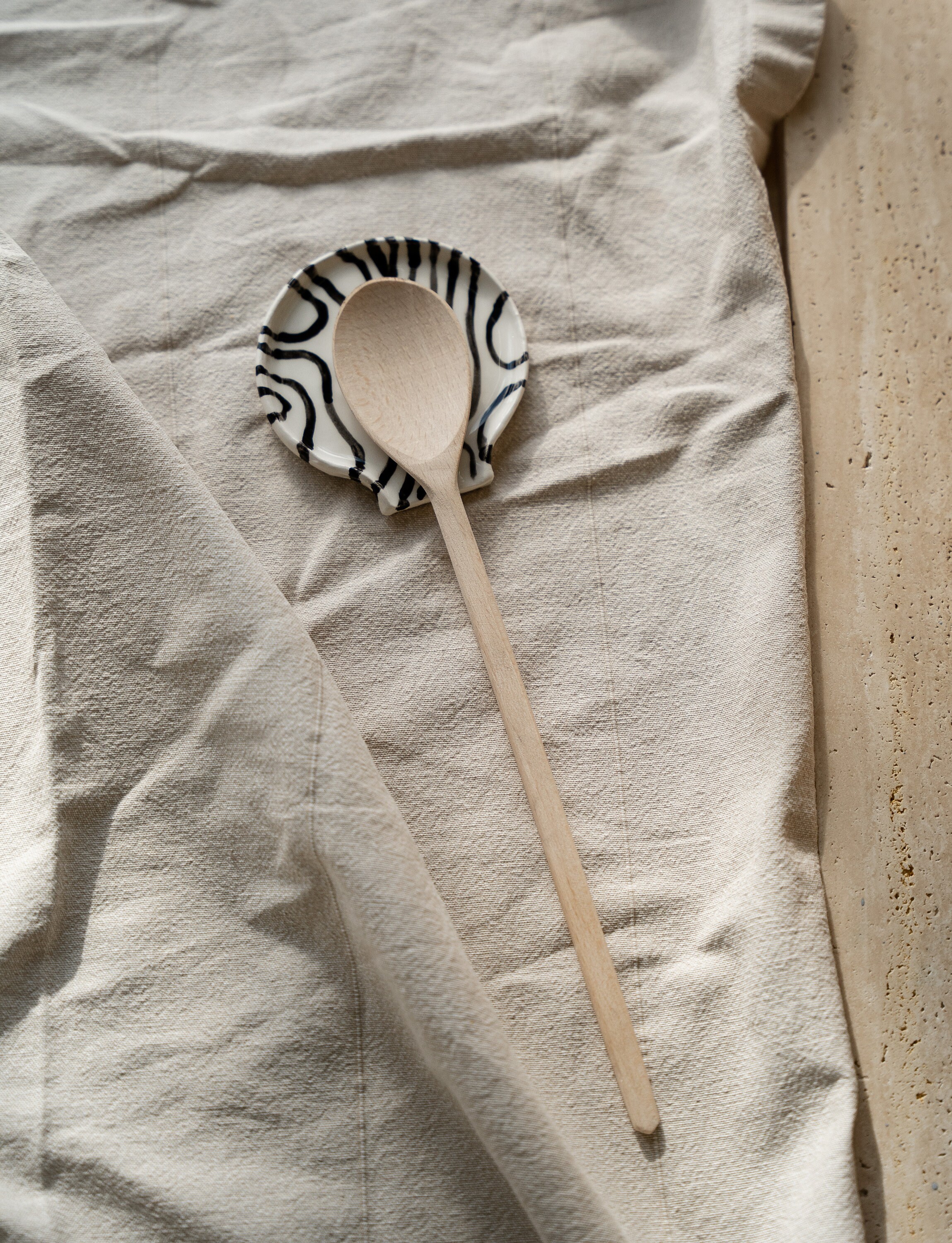 Handmade Artistic Art Painting Spoon Holder, Modern Ceramic Spoon Rest ...