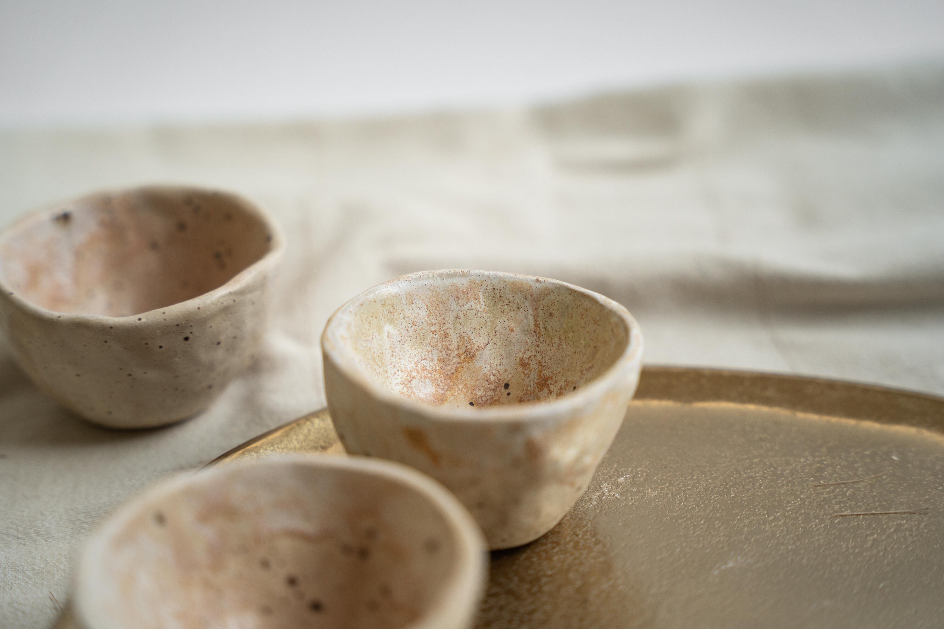 Set of Three Small Tea Cups Clay Cups - Etsy