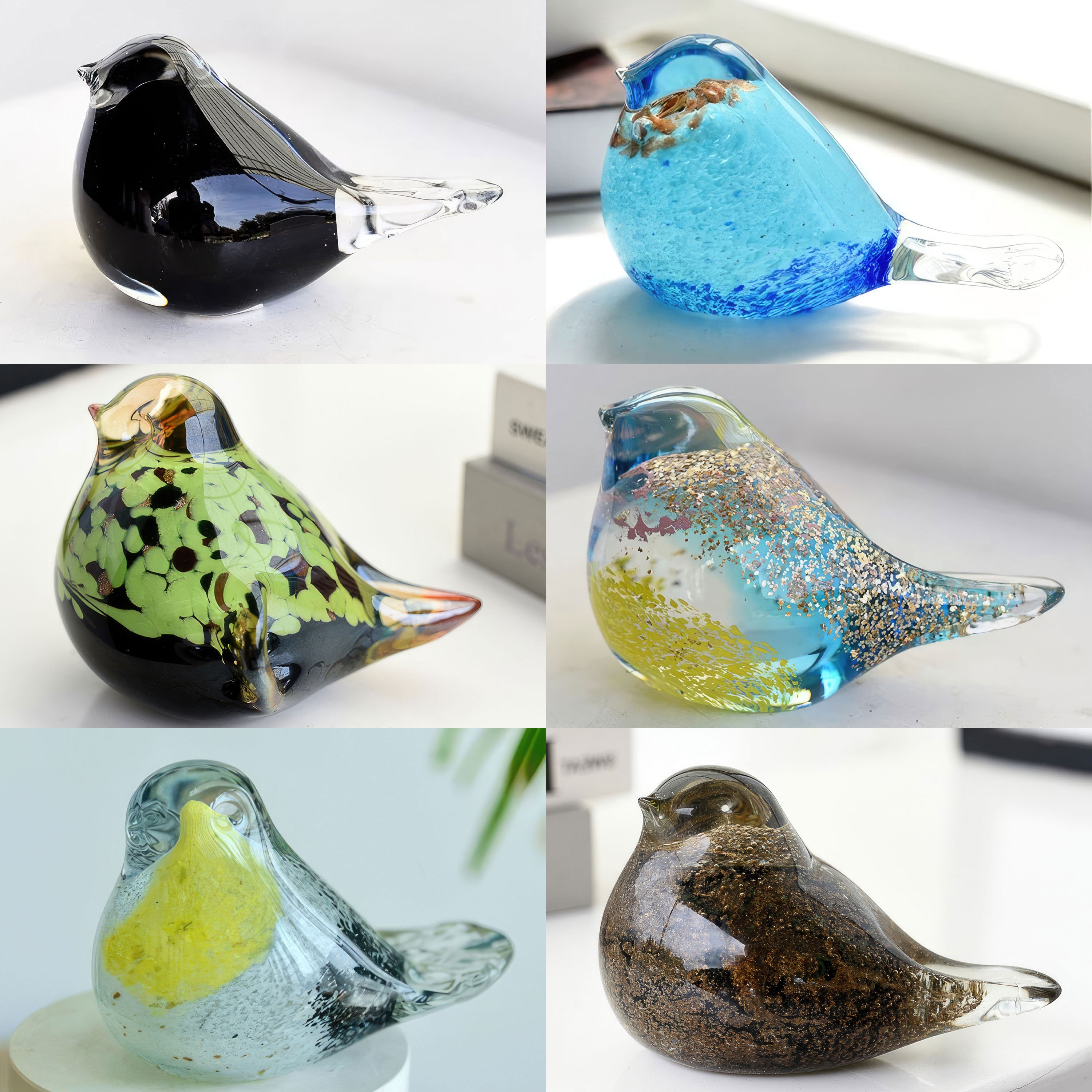 Eye-catching and Unique Colorful Glass Bird Statues, Great Decoration ...