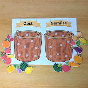 Obst und Gemüse sortieren,Kindergarten-Aktivität - Etsy.de