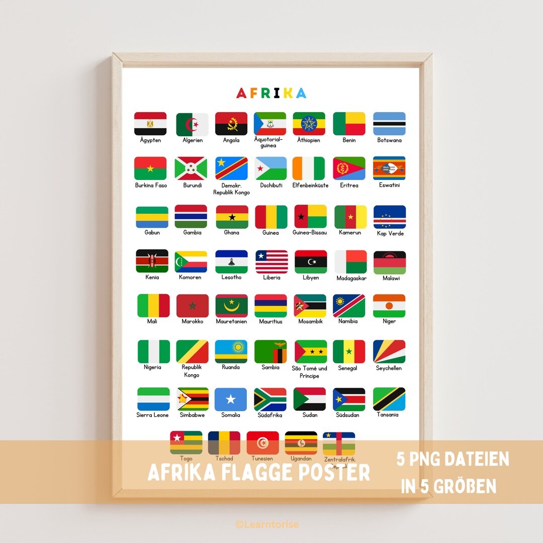 Africa Flag Poster,classroom Wall Art,instant Download - Etsy