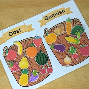 Obst und Gemüse sortieren,Kindergarten-Aktivität - Etsy.de