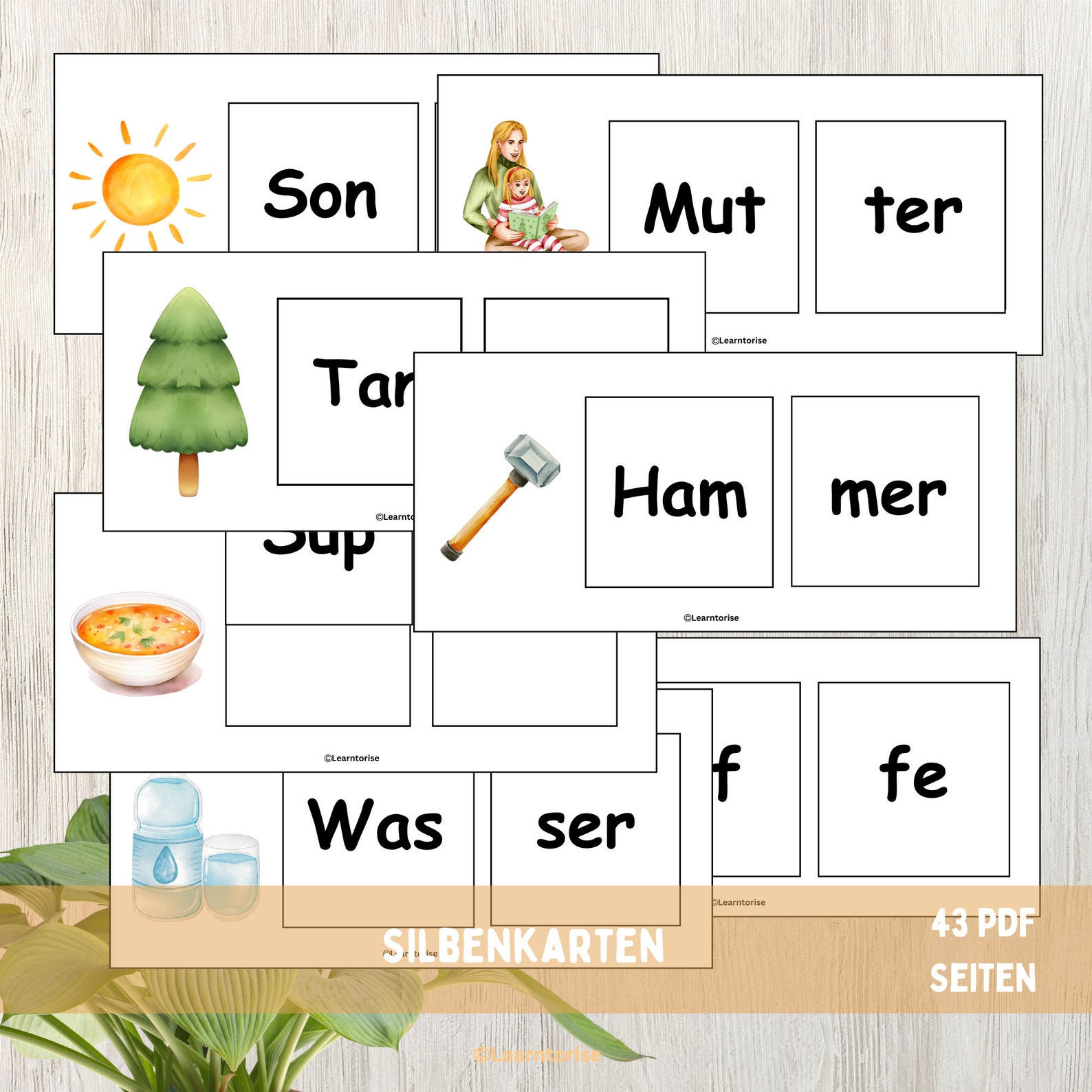 Silbenkarten,Lesen,43 Ausdruckbar Seiten A4 - 72 Kärtchen - Etsy.de