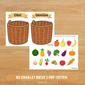 Obst und Gemüse sortieren,Kindergarten-Aktivität - Etsy.de