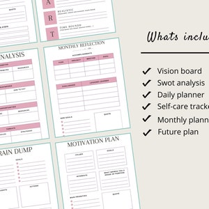 Undated Adhd Planner Monthly Digital Calendar, Customizable Editable ...