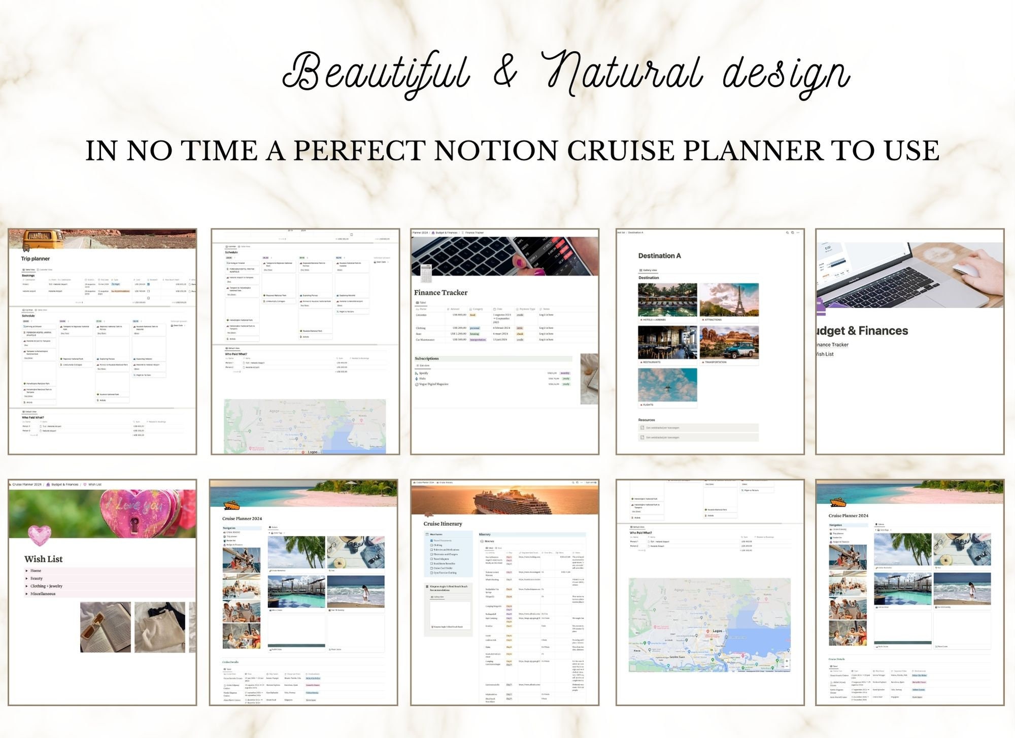 Cruise Planner Notion Template, Destination Planner, Travel Itinerary, Packing List, Holiday ...