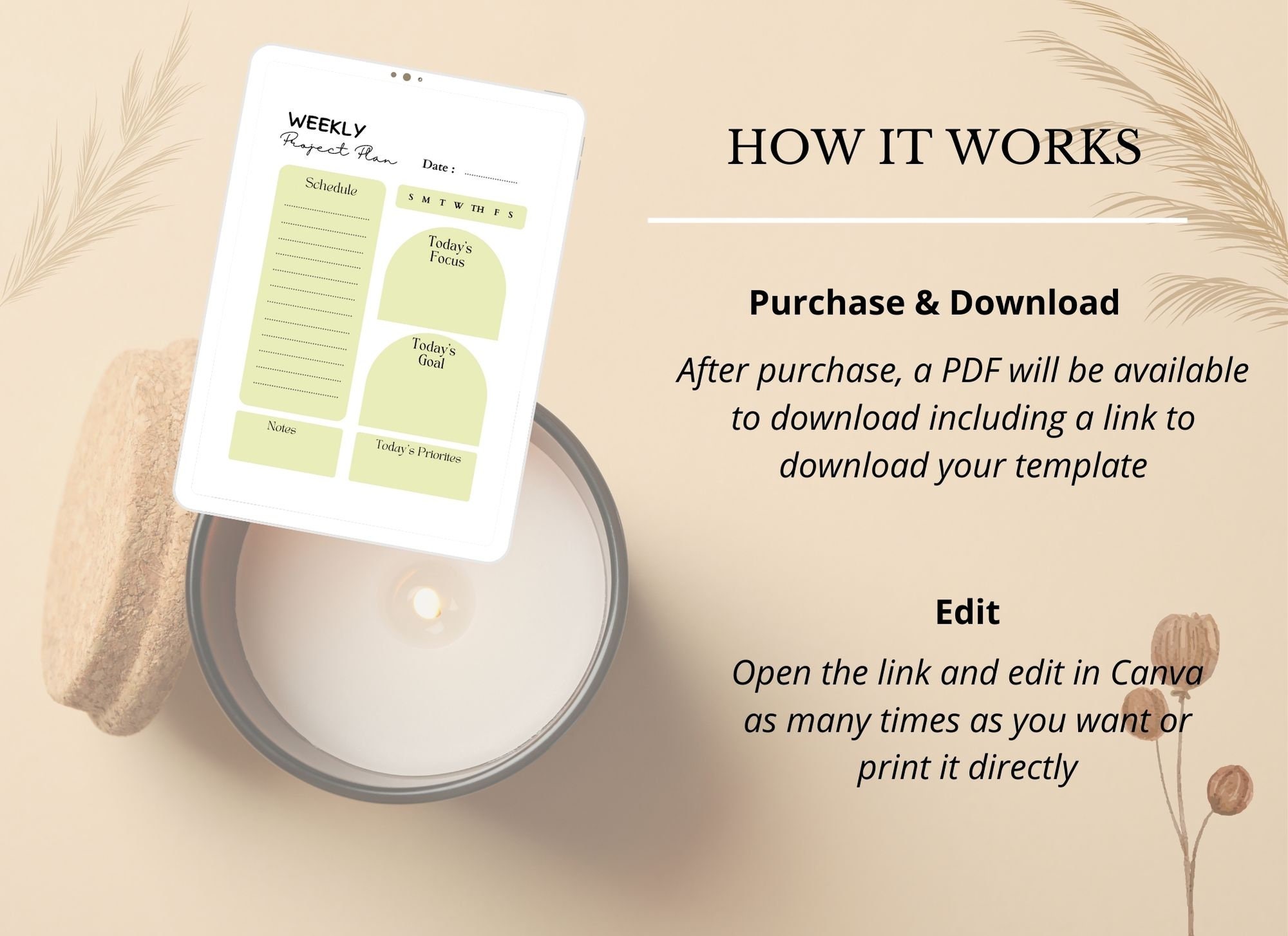 Digital Weekly Planner 2024, Weekly Budget Planner Undated, Editable ...