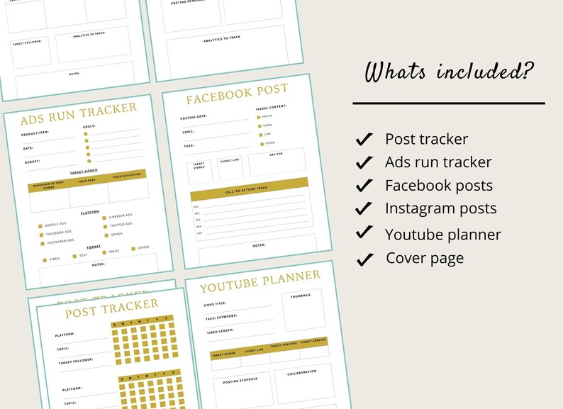 Social Media Content Planner 2024 for Online Coaches, Digital Printable ...
