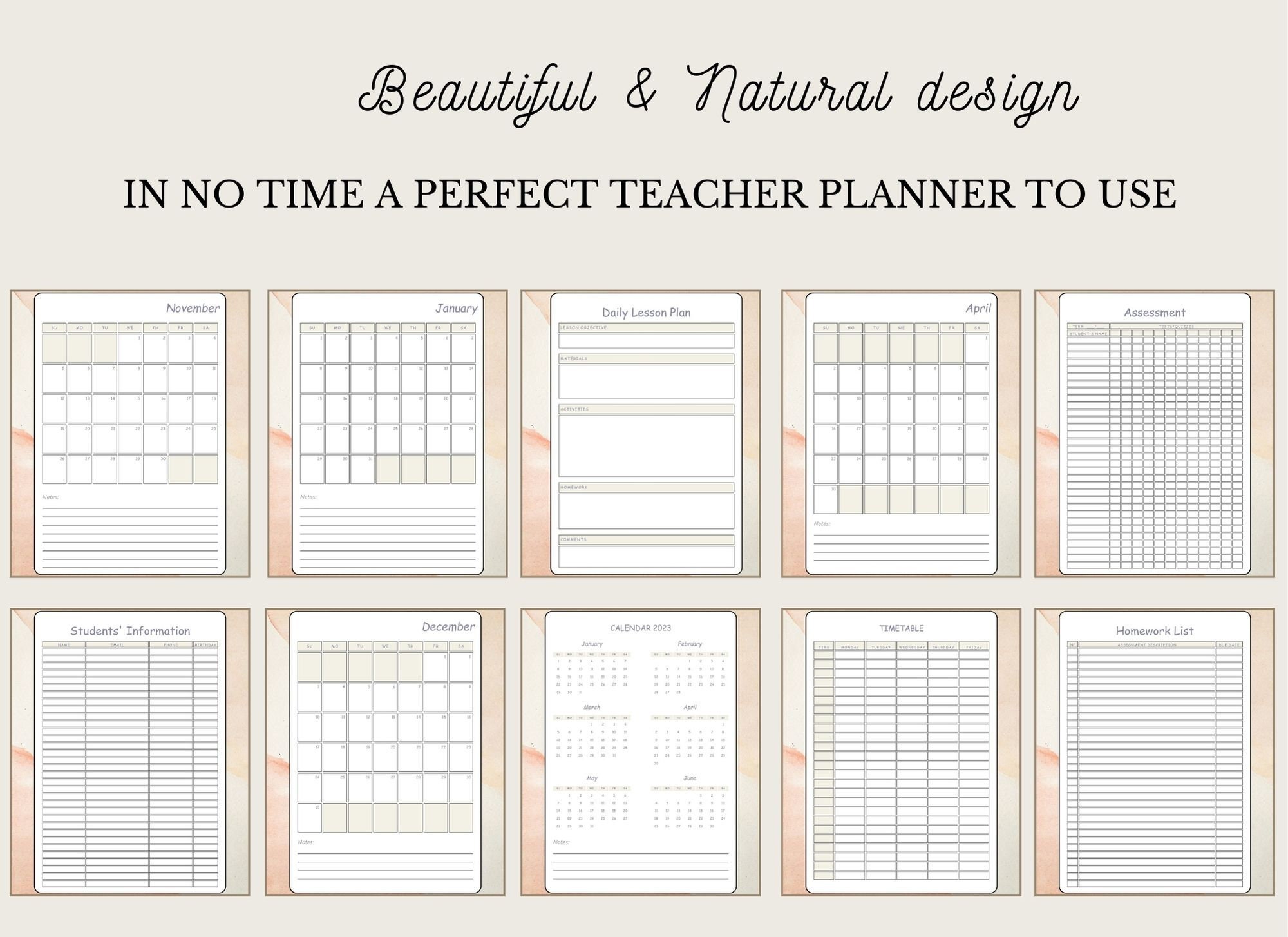 Digital Teacher Planner Printable, for 2024 / 2025 Academic Year ...