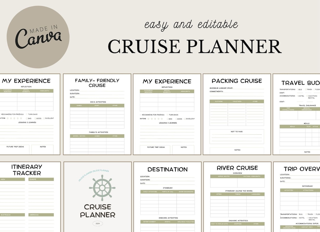 Cruise Planner Printable Destination Planner Travel - Etsy