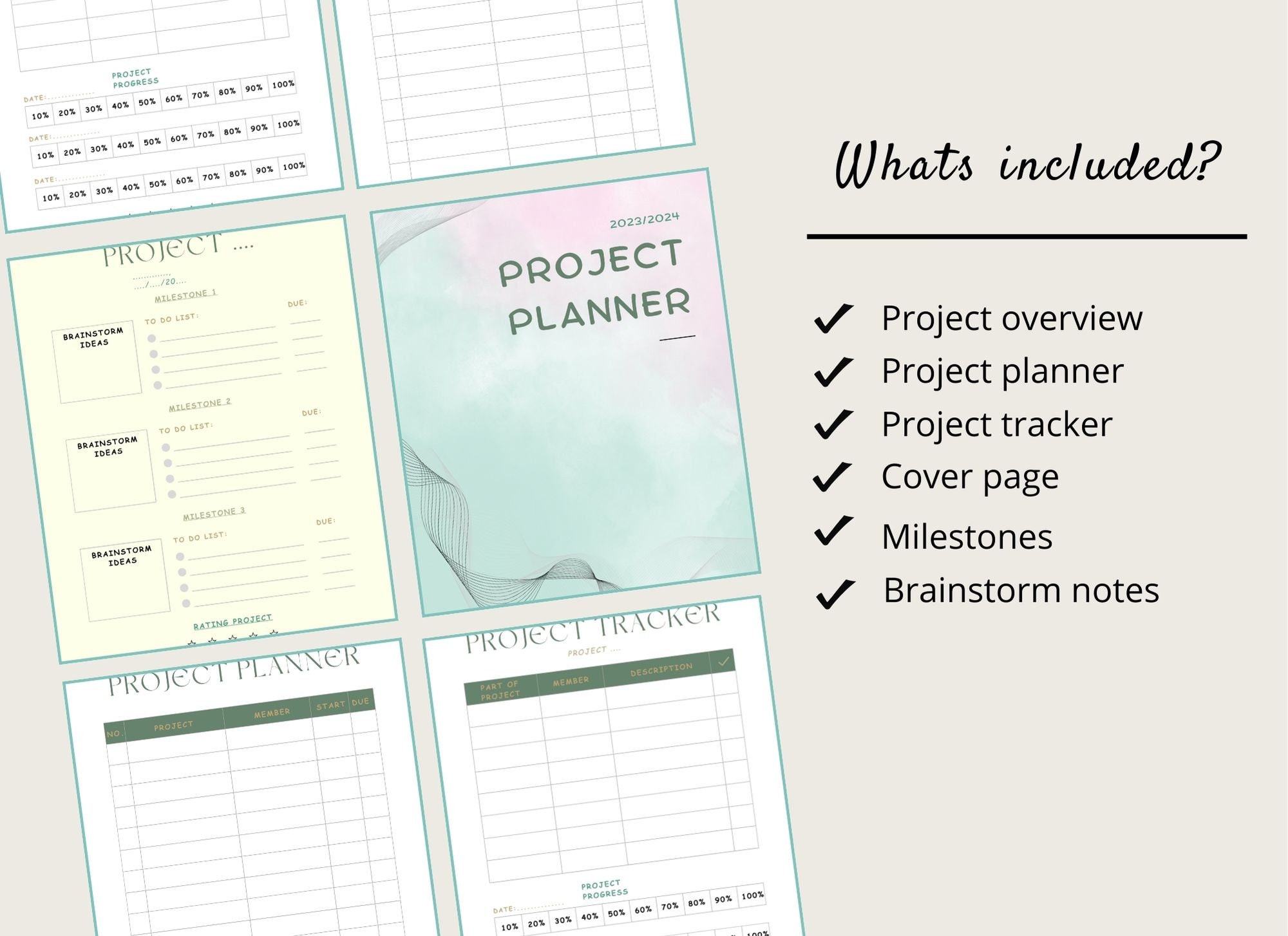 Project Planner Printable, Productivity Planner, Task Tracker, College Student, A4, Digital ...