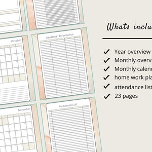 Digital Teacher Planner Printable, for 2024 / 2025 Academic Year ...