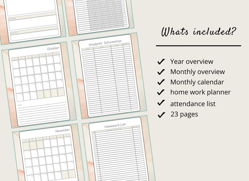 Digital Teacher Planner Printable, for 2024 / 2025 Academic Year ...